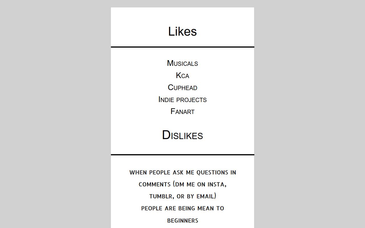 likes and dislikes